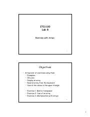 Lab Pdf ITI Lab Exercises With Arrays Objectives Arrays And Et Exercises Using Them