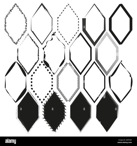 Hexagon Patterns Vector Collection Assorted Hexagonal Designs Black