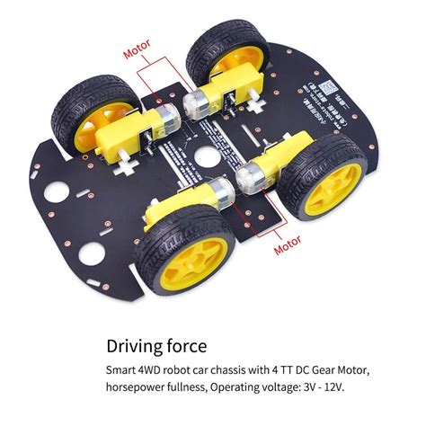 diy 4wd robot car chassis kits compatible arduino raspberry pi stm32