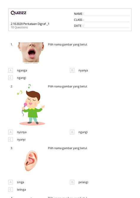 50+ lembar kerja Digraf Pendengaran untuk Kelas 3 di Quizizz | Gratis & Dapat Dicetak