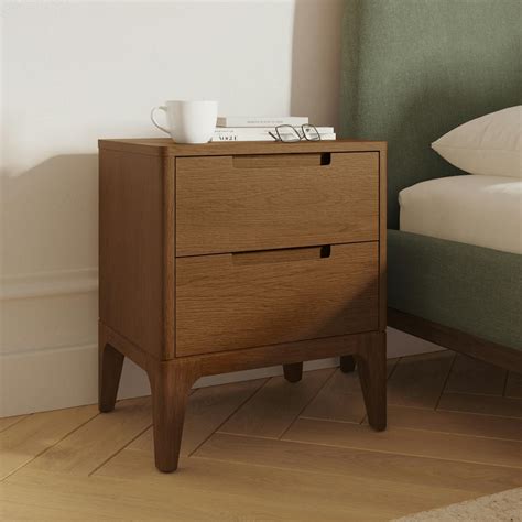 Rosin Smoked Oak 2 Drawer Nightstand Article