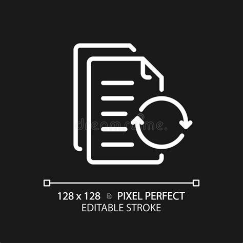 2d Customizable Document Thin Linear White Icon Stock Vector