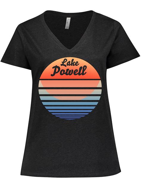 Inktastic Lake Powell Retro Sunset Women S Plus Size V Neck T Shirt