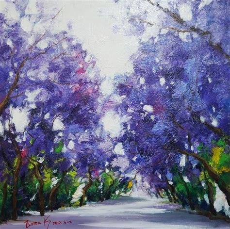 Jacaranda Tree Painting By Zinna Kim Saatchi Art