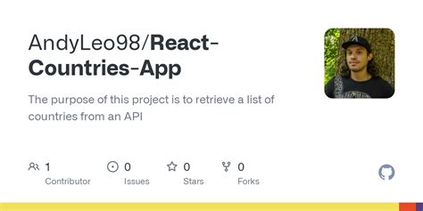 GitHub AndyLeo React Countries App The Purpose Of This Project Is To Retrieve A List Of