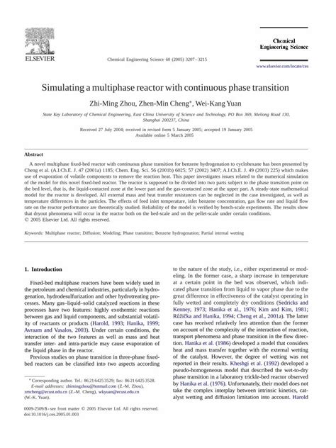 pdf simulating a multiphase reactor with continuous phase transition