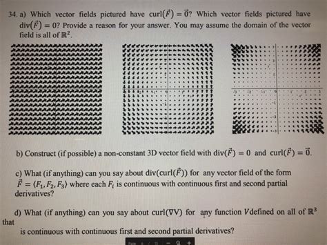 solved 34 a which vector fields pictured have curl f