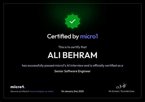 Tried Ai Interview Process From Micro1 Ali Behram Tried Ai Interview Process From Micro1 Ali Behram