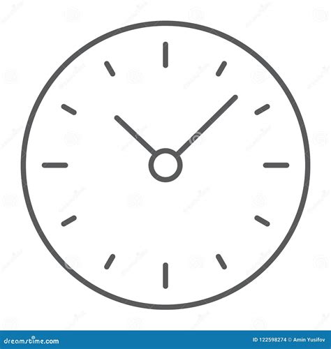 Time Thin Line Icon Clock And Minute Hour Sign Stock Vector Illustration Of Icon Black