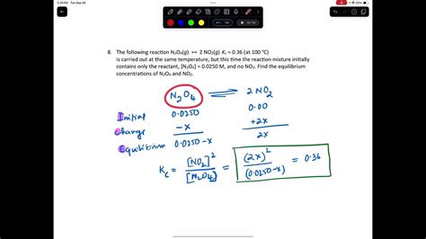 How to find equilibrium concentrations of a reaction using an ICE table and the quadratic ...