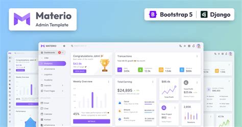 Materio Dashboard Pro Django 5 Codemarket
