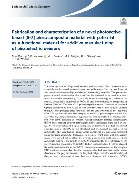Fillable Online A Review On Additive Manufacturing Of Functional