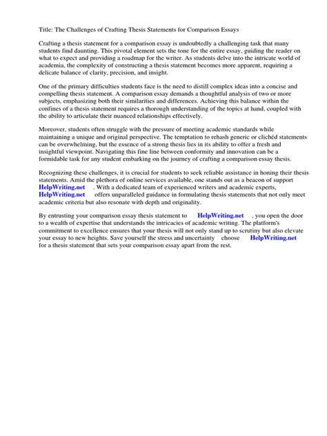 Thesis Statement Examples For A Comparison Essay Pdf Essays Idea Thesis Statement Examples For A Comparison Essay Pdf Essays Idea