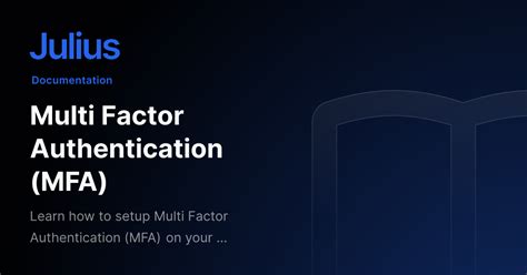 multi factor authentication mfa julius