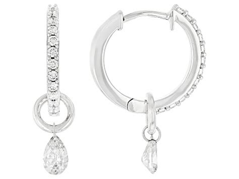 Lab Grown Diamond G Vs 14k White Gold Huggie Earrings 050ctw Pac853