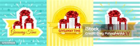 경품 당첨자 포스터입니다 선물 제공 배너 경품 게시물 및 당첨자 보상 퀴즈 포스터 콘테스트 발표 또는 미디어 이벤트 포스트 벡터 일러스트 세트 가능성에 대한 스톡 벡터 아트