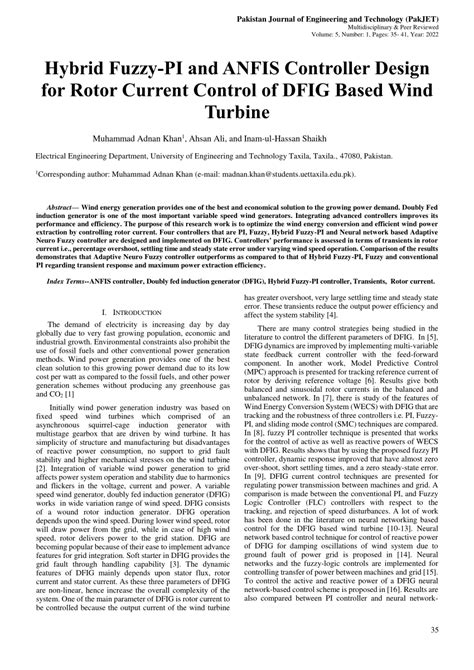 Pdf Hybrid Fuzzy Pi And Anfis Controller Design For Rotor Current