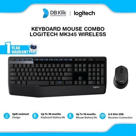 Jual Logitech Mk345 Keyboard Mouse Wireless Combo Shopee Indonesia