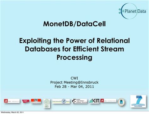 monetdb datacell exploiting the power of relational databases for