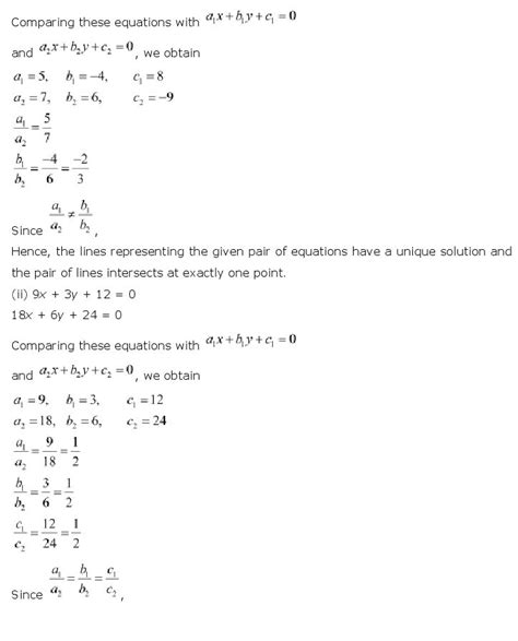 Pair Of Linear Equations In 2 Variables Class 10 Maths Ncert Solutions