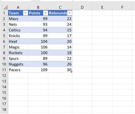 How To Create Tables In Excel With Example