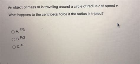 Solved An Object Of Mass M Is Traveling Around A Circle Of Chegg