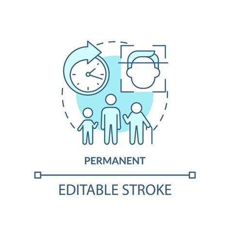 Permanent Turquoise Concept Icon Biometric Data Advantage Abstract Idea Thin Line Illustration