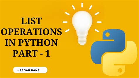 List Operations A Beginners Guide Python Tutorial 3 Part 1