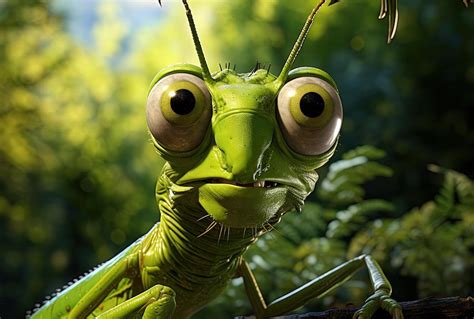 Premium Photo 3d Model For The Animated Grasshopper In The Style Of