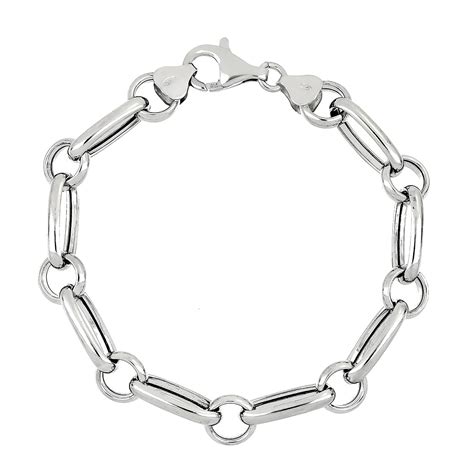 Handmade Paper Clip Bracelet With Lobster Clasp In Sterling Silver