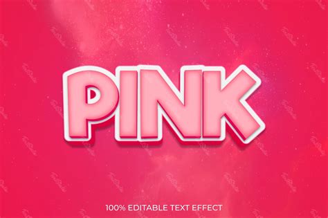 Pink Cartoon 3d Text Effect Premium Vector File