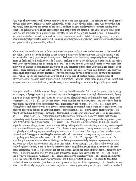 Ss Hypno Script Pdf Breathing Hypnosis