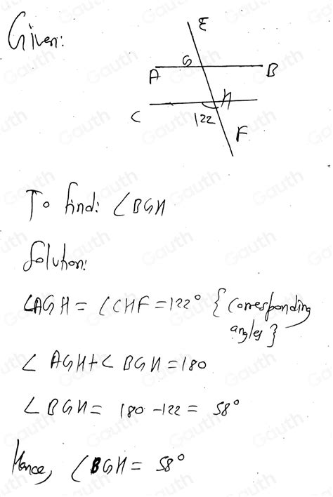 Solved Line Ef Is A Transversal To The Parallel Lines Ab And Cd As