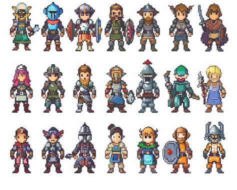 2d top down sprite character hero style of pixel art sprite sheet | Premium AI-generated image