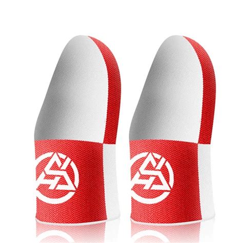 Red Breathable Finger Sleeves For Gaming Touchscreen Devices Silver