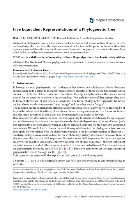 Pdf Five Equivalent Representations Of A Phylogenetic Tree