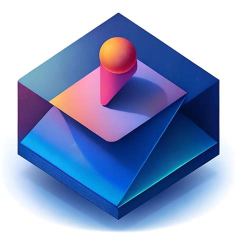 Abstract 3d Icon Featuring A Geometric Shape With A Vibrant Color Palette Premium Ai Generated