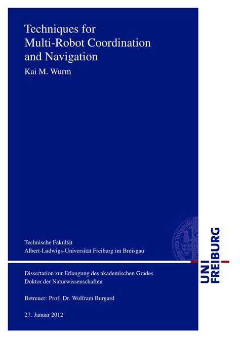 pdf techniques for multi robot coordination and navigation