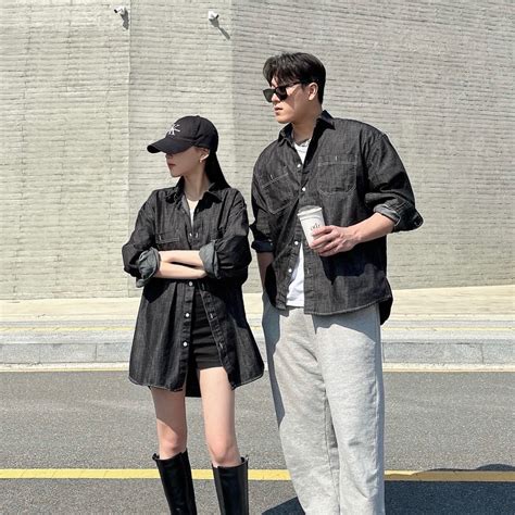비바블 물빠짐 데님 셔츠 커플룩 생지 진청 흑청 커플 셔츠 논페이드 청자켓 데님자켓 청셔츠 봄 커플룩 남녀공용 커플티 오버핏 데이트 데일리 꾸안꾸 가을 겨울 시밀러룩 빅사이즈 남방