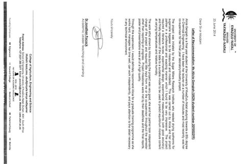 Recommendation Letter Dr Pocock Ppt