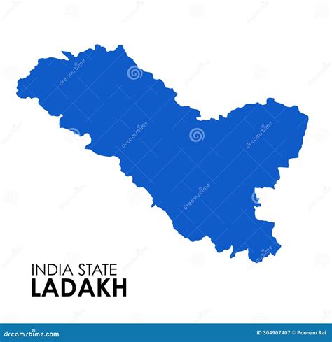 Ladakh Map Of Indian State Ladakh Map Vector Illustration Ladakh Vector Map On White