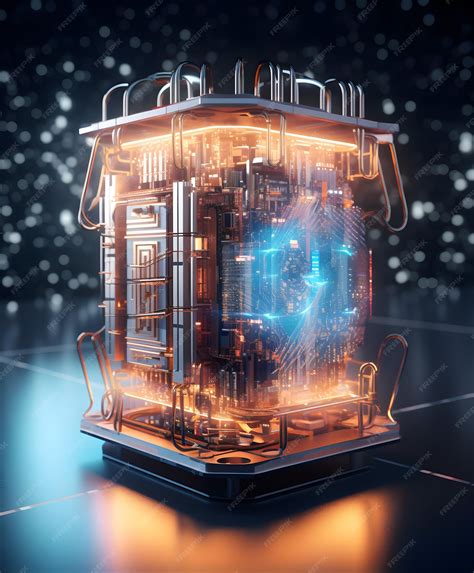 premium ai image data storage center quantum computing database cloud computing concept