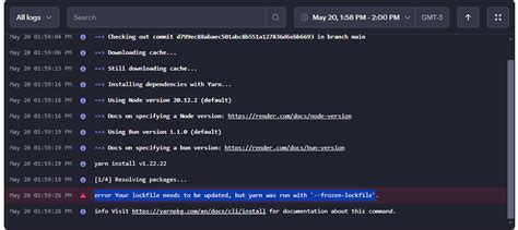 Help With This Error Your Lockfile Needs To Be Updated But Yarn Was Run With Frozen