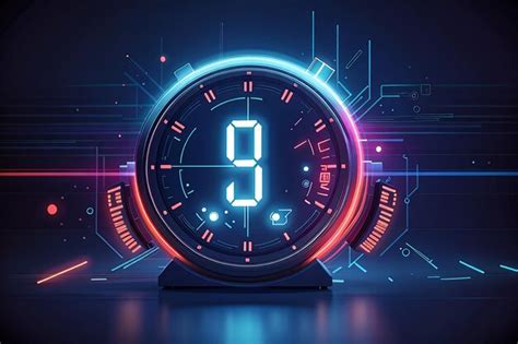 Premium Ai Image Abstract Futuristic Technology Background With Digital Number Timer Concept