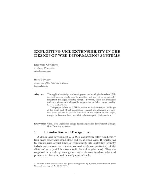 Pdf Exploiting Uml Extensibility In The Design Of Web Information Systems