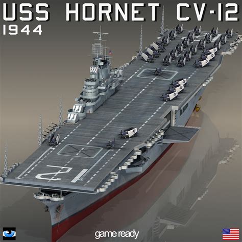 Uss Hornet Cv 12 Cv 3d Turbosquid 1412972