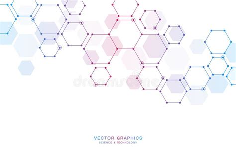 Science Abstract Background With Hexagons And Molecules Stock Vector Illustration Of
