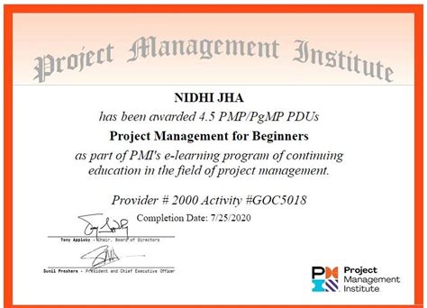Nidhi Jha On Linkedin Just Earned My Certification In Project Management Fabulous Course And A