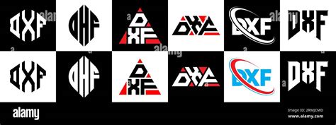 Dxf Letter Logo Design In Six Style Dxf Polygon Circle Triangle