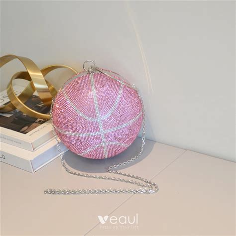 Glitzernden Champagner Strass Basketball Runde Clutch Tasche 2021